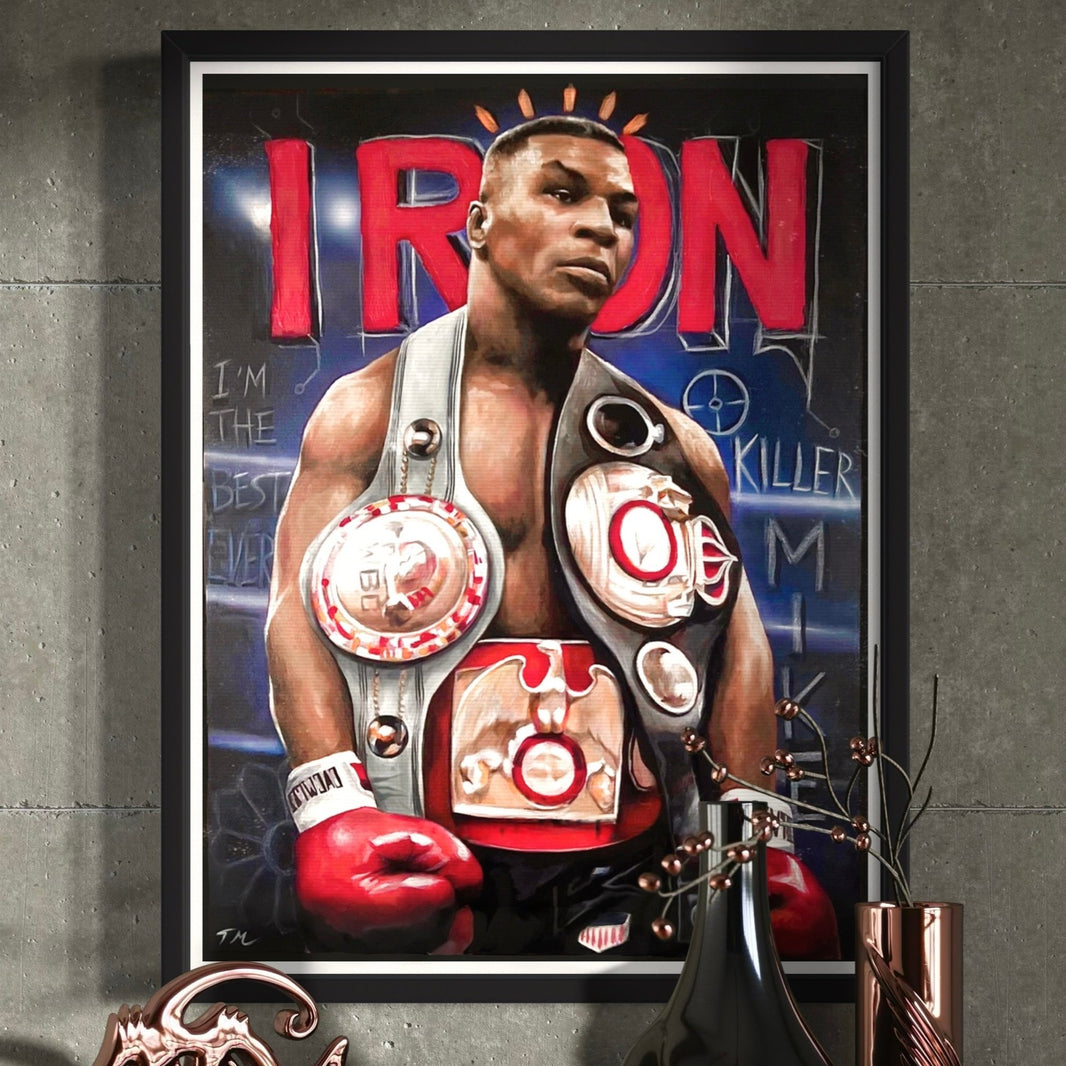 Iron Mike Tyson Poster Print | Hand-Painted Art by Tommy Manning ...